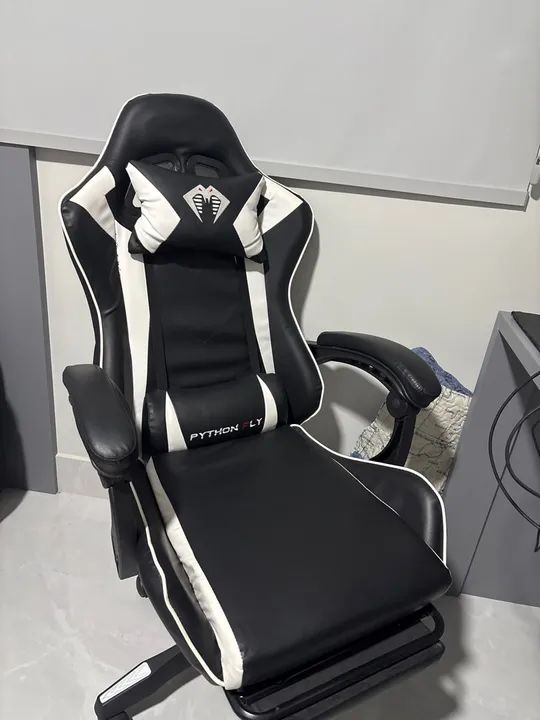Cadeira Gamer Python Fly - Branca e Preta - Peças e Acessórios de Vídeo ...