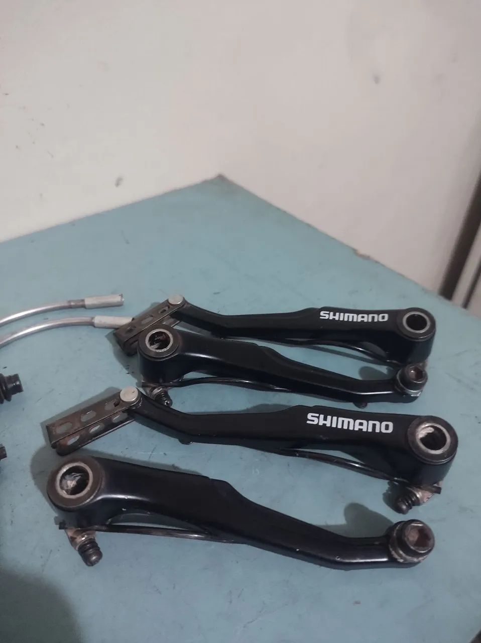 Par de freio Vbrake Shimano BR-M420 + sapatas Shimano e acessórios ...