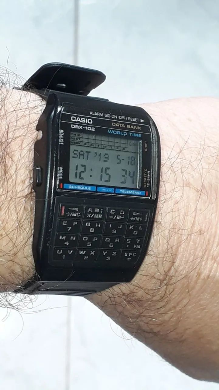 Relógio Casio Data Bank japonês calculadora antigo anos 80 raridade - Acessórios - Vila Georgina ...