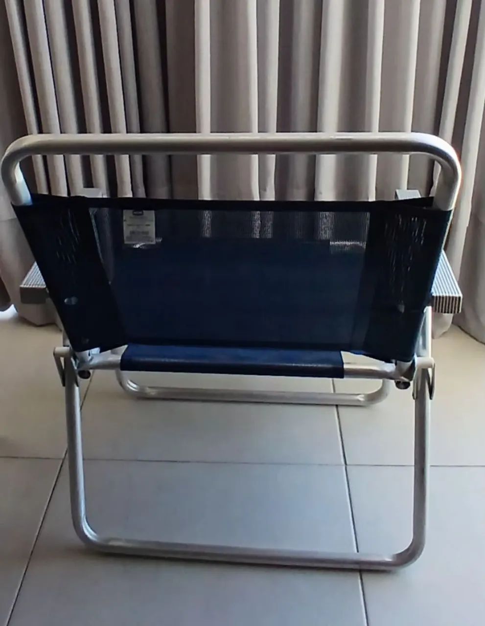 CADEIRA DE PRAIA OVERSIZER ALUMÍNIO RESISTENTE PRA 140 KG COR AZUL ...