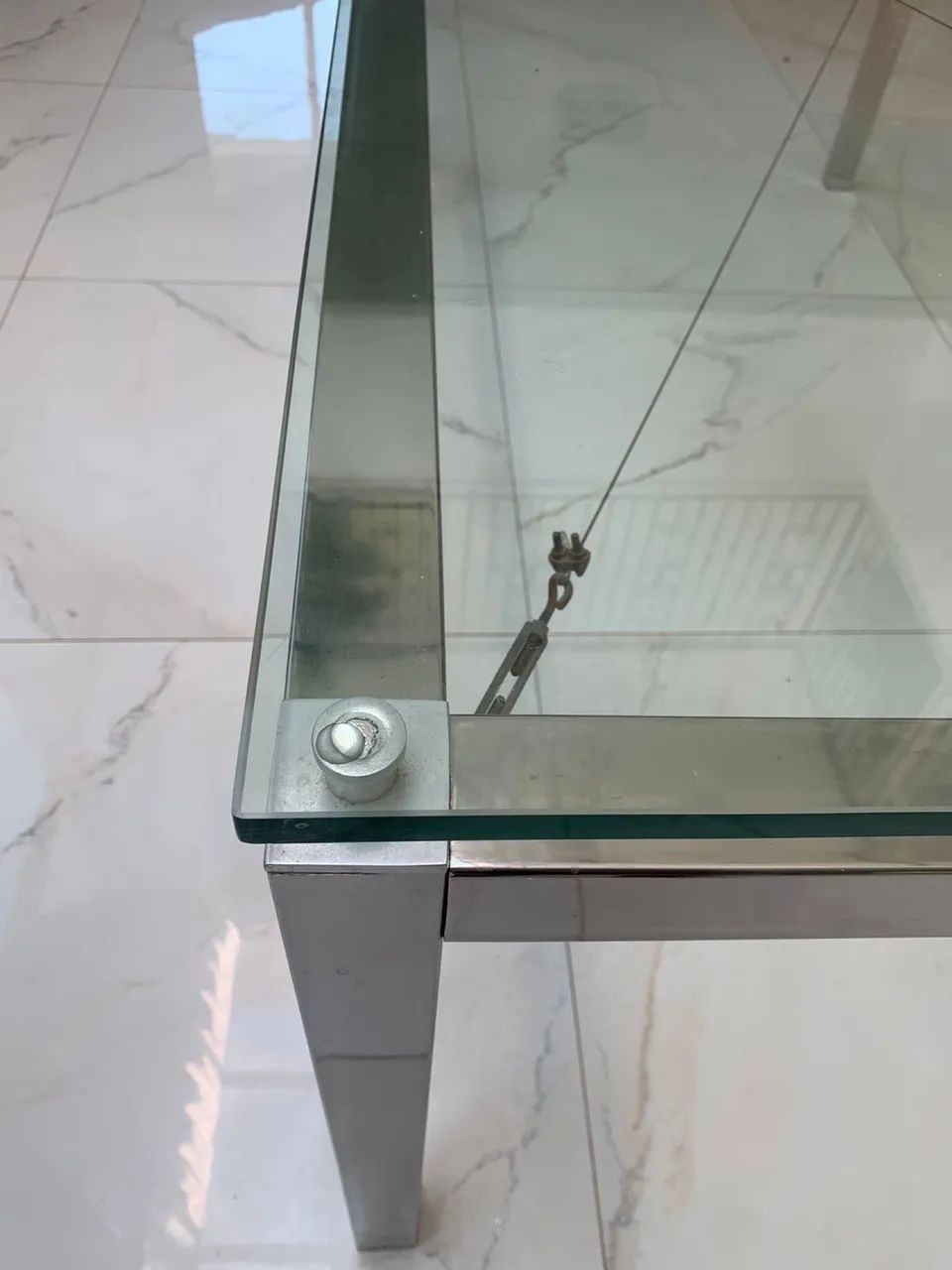Mesa com tampo de vidro e base em inox. - Mesas - Interlagos, Vila ...