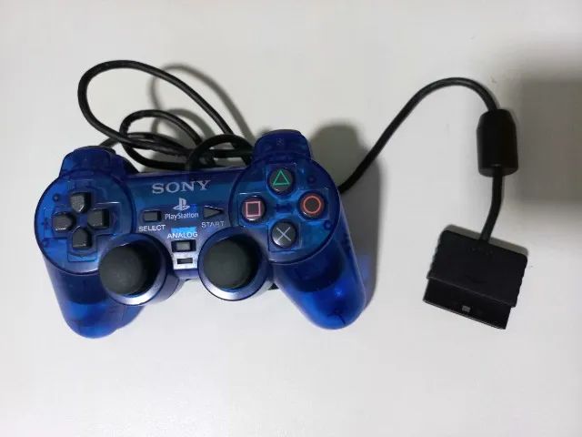 Controle Original Dualshock 2 Azul Translúcido PS2 D765 - Peças e ...