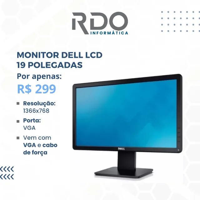 Monitor Dell 19 polegadas LCD E1914 Hc - VGA - Monitores - Bonsucesso, Rio de Janeiro 1305337185 ...