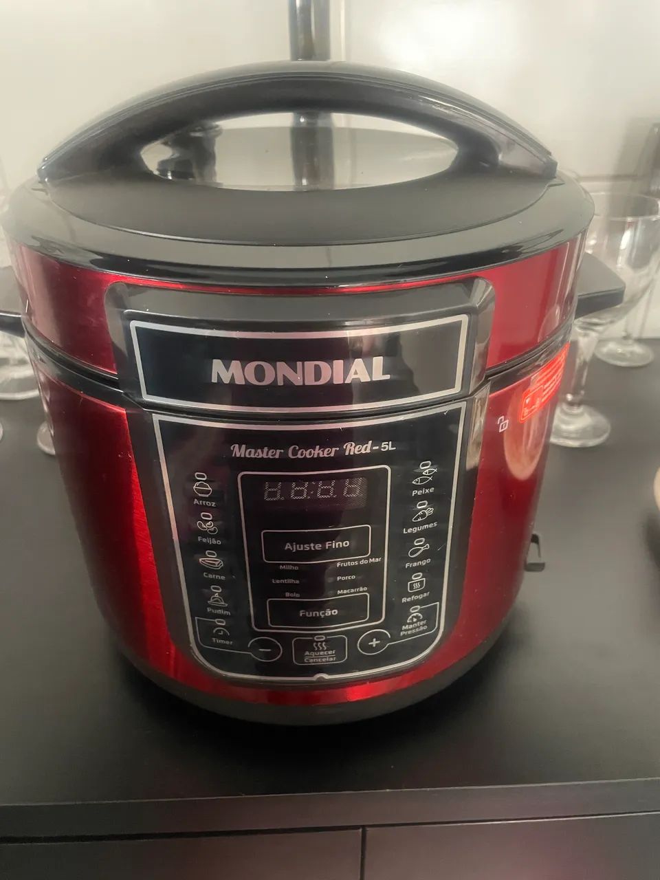 Panela de Pressão Elétrica Digital Master Cooker Red PE-39 da Mondial ...