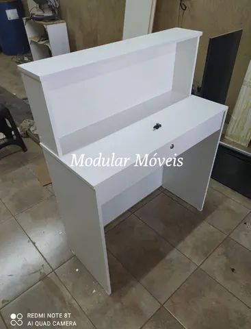 Balcão Simples Recepção com Gaveta - MDF - Equipamentos Para Comércio ...