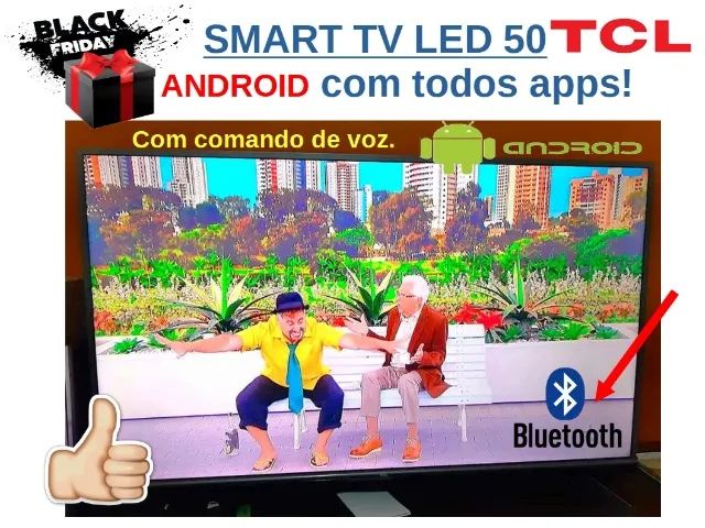 Smart tv 50 polegadas 4k TCL comando de voz, Bluetooth, sistema Android ...
