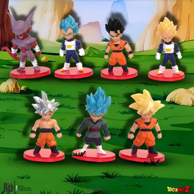 conjunto de mini action figures dragon ball super - 7 unidades ...