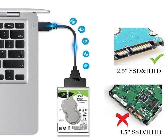 Adaptador USB 3.0 para HD/SSD 2,5" Cabo SATA Externo - Periféricos e ...