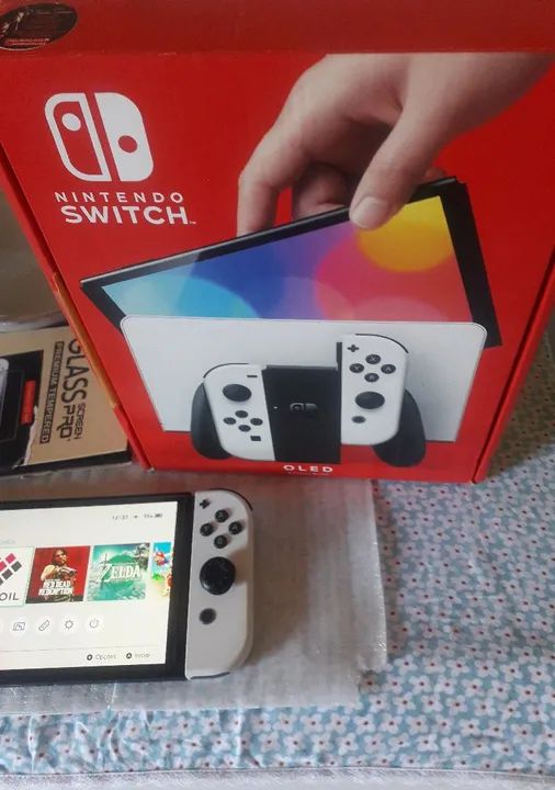 Nintendo switch oled branco desbloqueado aceito olx pay Consoles de Video Game Portalegre 1360774519 OLX