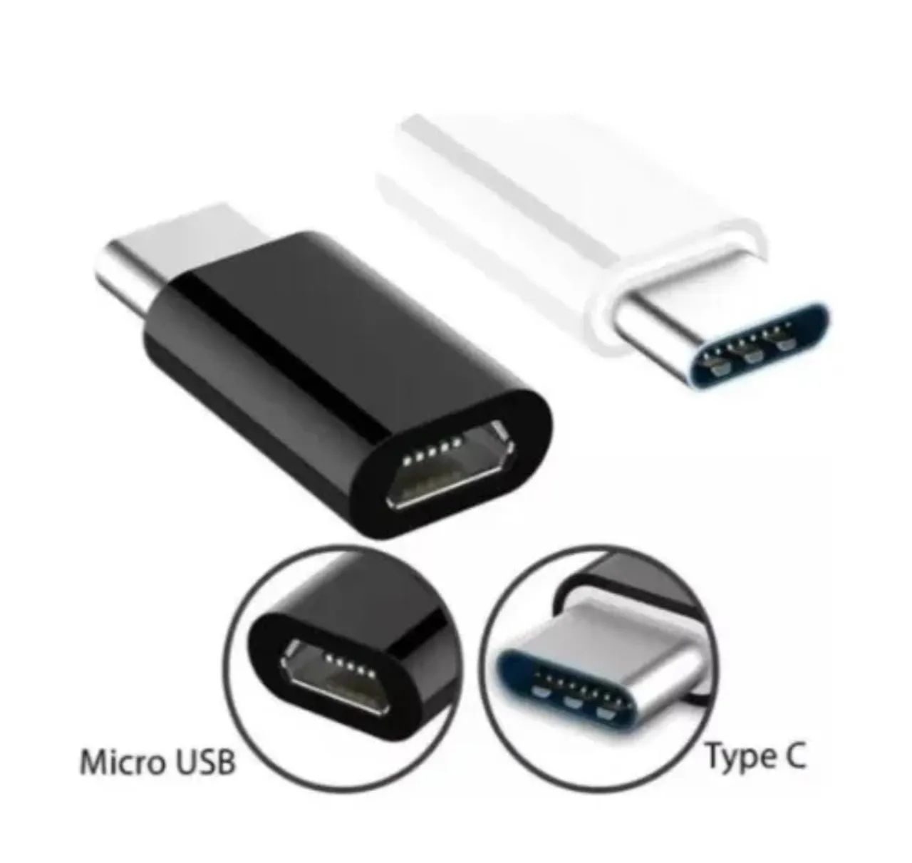 Adaptador Micro Usb V8 Fêmea Para Usb-C - Novo - Acessórios de Celular ...