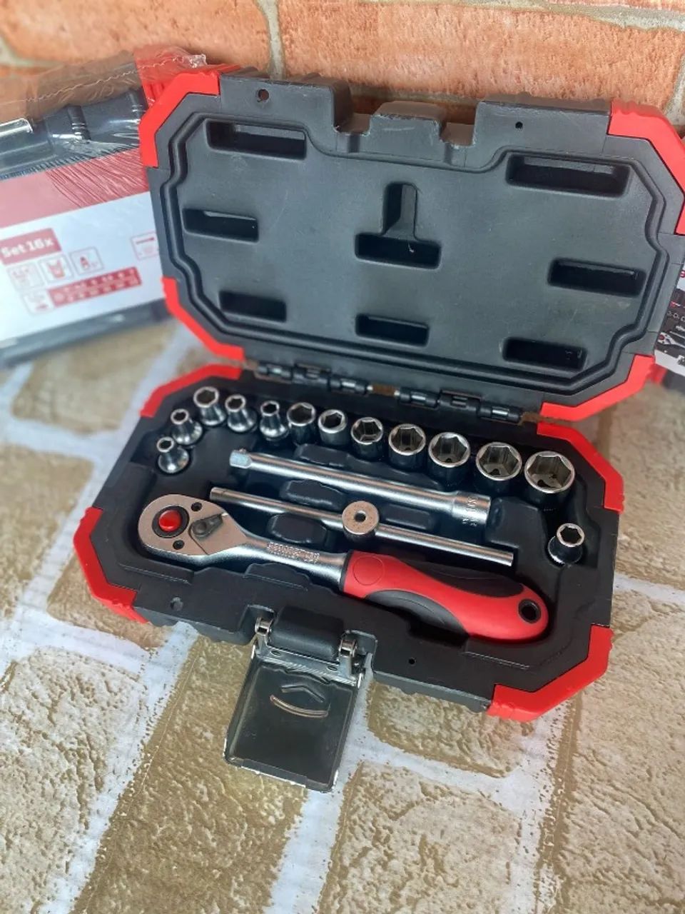 Jogo soquetes 1/4 pol sextavado 16 Peças - Ferramentas de Construção ...