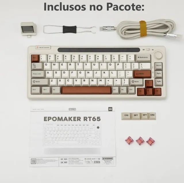 Teclado Mecânico EPOMAKER RT65 65% com mini display removível - u27 - Periféricos e Acessórios ...