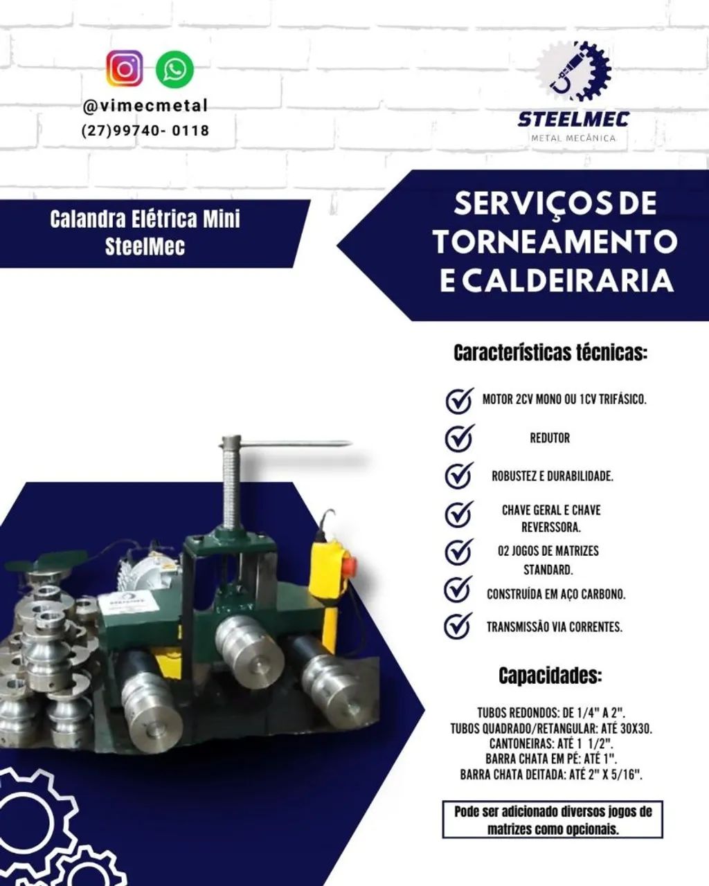 Mini Calandra Elétrica SteelMec para tubos e perfis. - Máquinas para ...