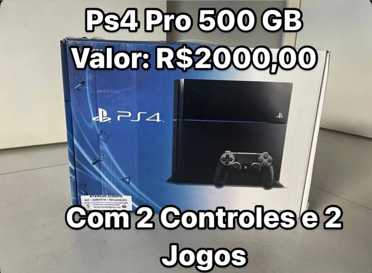 PS4 Pro 500GB com 2 controles e 2 jogos R 2000 00 Consoles de Video Game Ceilandia Norte Ceilandia Brasilia 1372227242 OLX