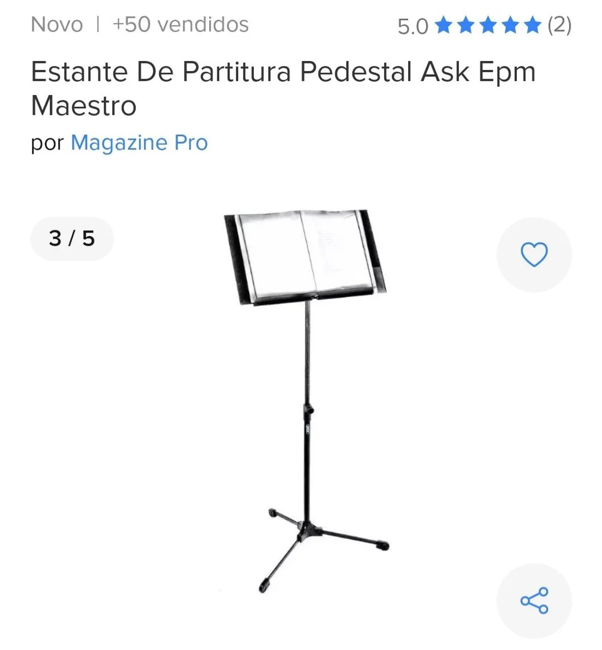 Estante De Partitura Pedestal Ask Epm Maestro - Móveis Para Organização ...