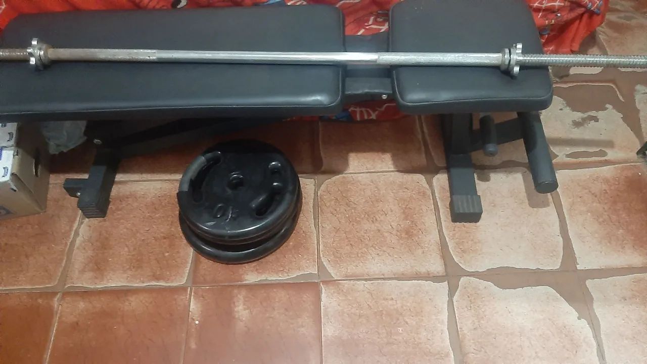 Banco de academia+barra +anilhas - Academia e Exercícios - Parque ...