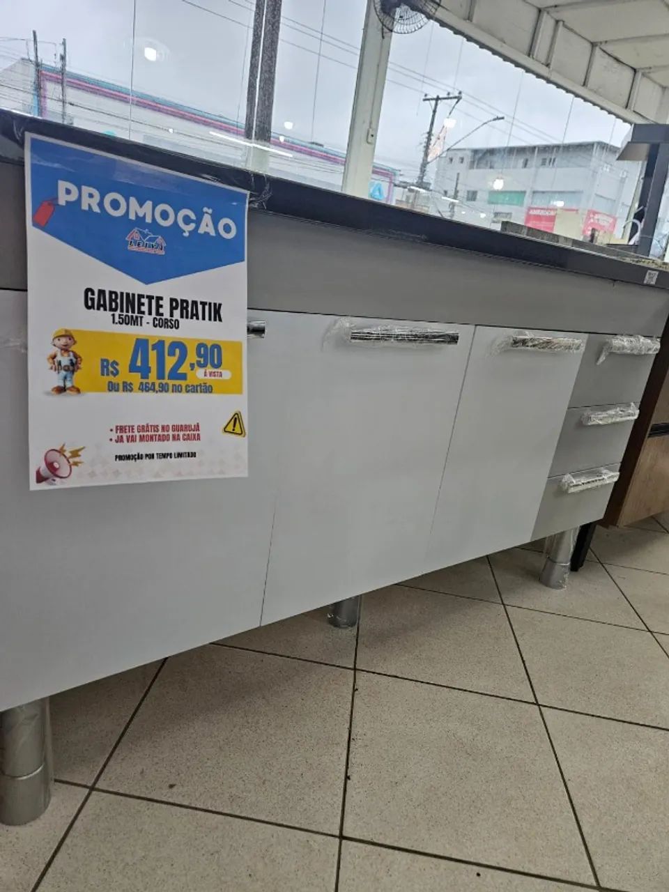 Gabinete Corso 1,50cm Branco com Cinza Novo - Armários e Guarda-Roupas ...