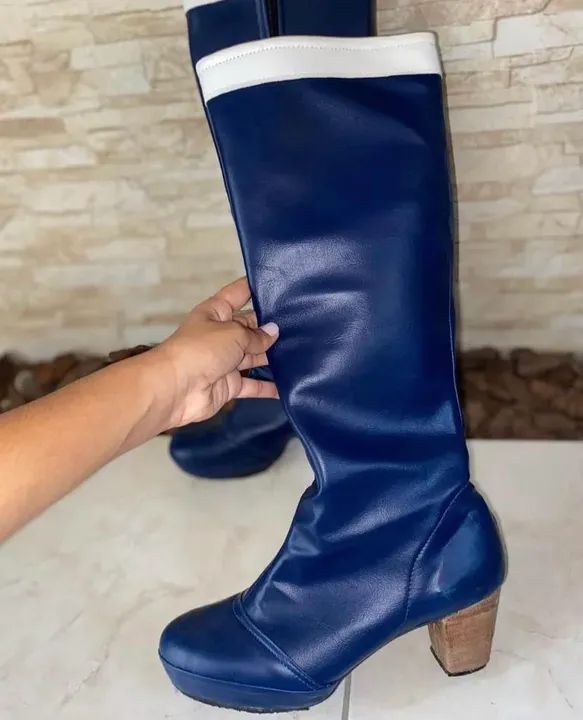 Botas cano alto azul marinho - Desfile Cívico - Calçados - Santa Cruz ...
