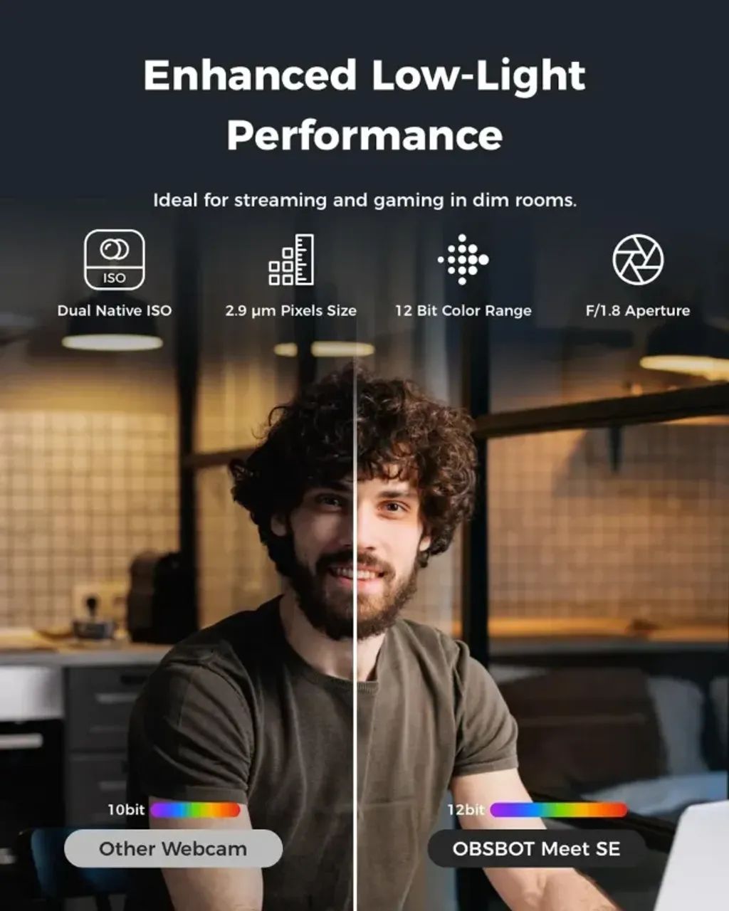 Webcam Obsbot Meet SE 1080p 100fp Modo Beleza Câmera Ao Vivo Space Grey ...
