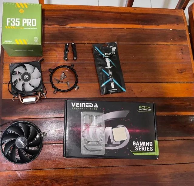 Combo Ryzen 5 3400G + RX 580 8GB 2048SP Veineda + 2 Coolers + Pasta ...