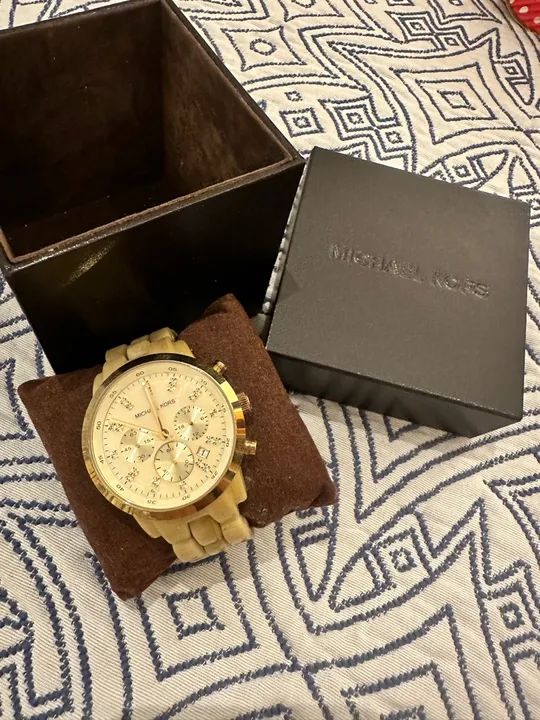 Relógio Michael Kors Mk5217 Madreperola Dourado Original Eua ...