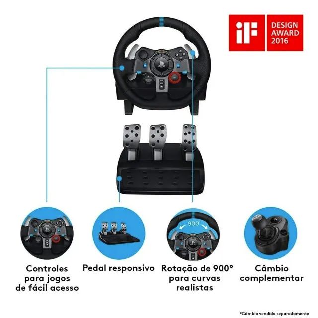 Volante Logitech G29 Driving Force para PS5, PS4, PS3 e PC, 12x 154,62 ...