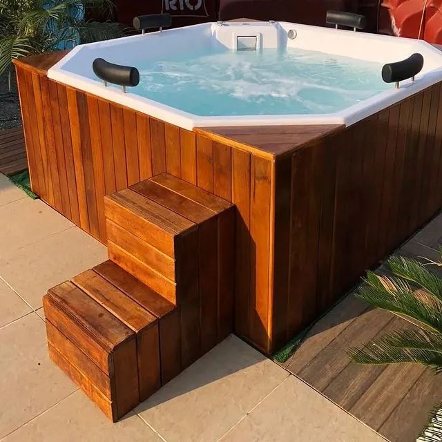 Spa 8 lugares com Deck Madeira super completo (Jacuzzi, banheiras e ...