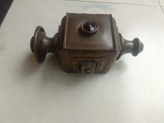 Antigo farol lanterna de carruagem em bronze /latão para colecionador ...