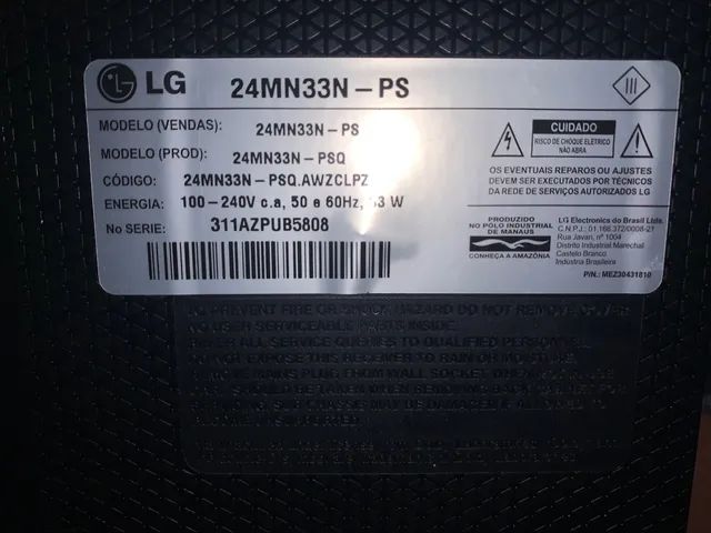 "monitor lg 24 polegadas" no Brasil