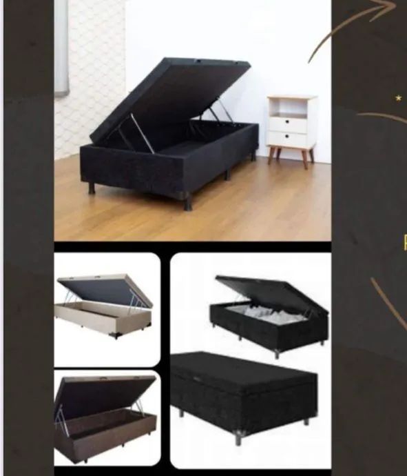 Cama Box Baú solteiro Amplo Espaço Interno - Camas e Colchões - Setor ...