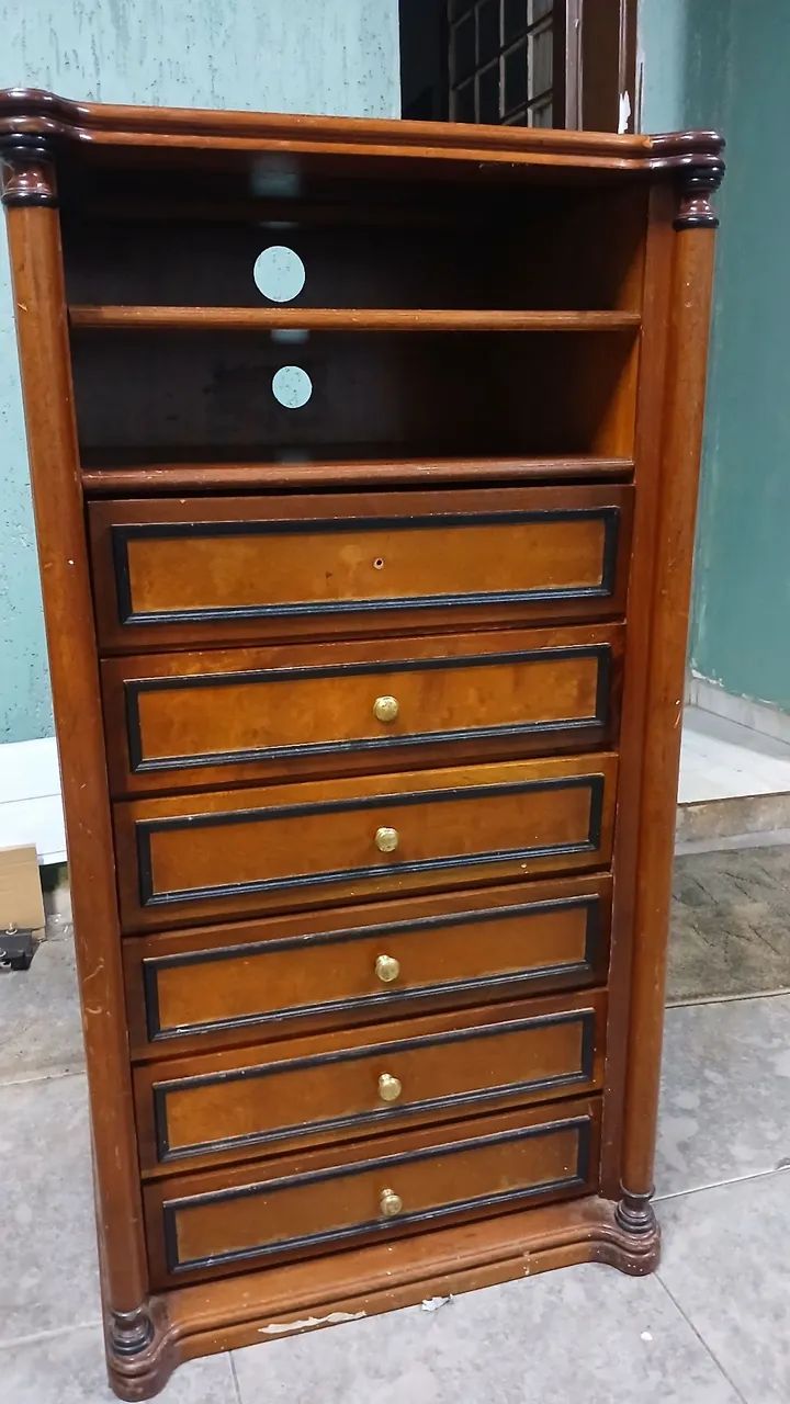 Cômoda de madeira com 6 gavetas - Armários e Guarda-Roupas - Samambaia ...