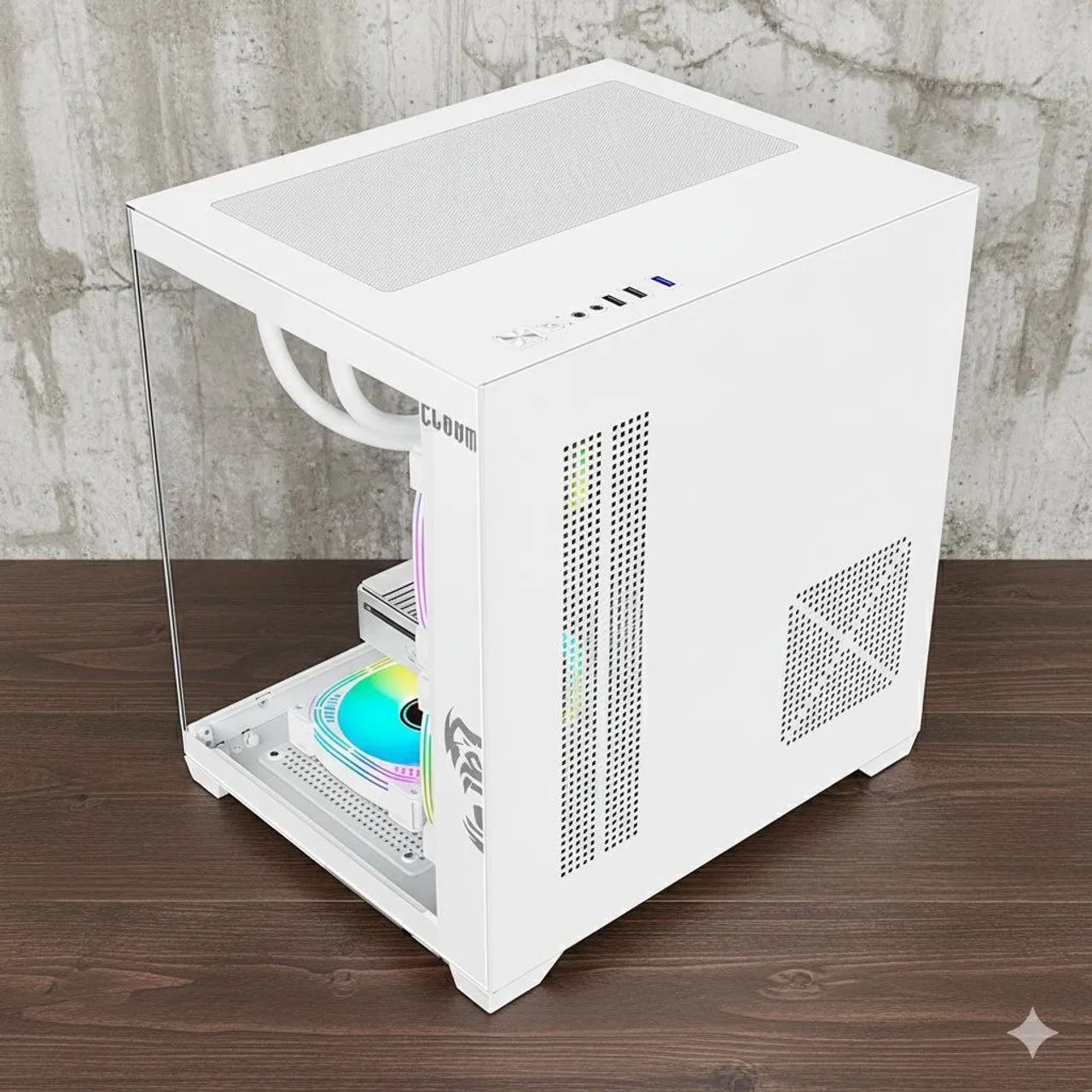 Gabinete Gamer Grodd Snow - Com 5 Fans Rgb - Vidro Temperado - Peças de ...