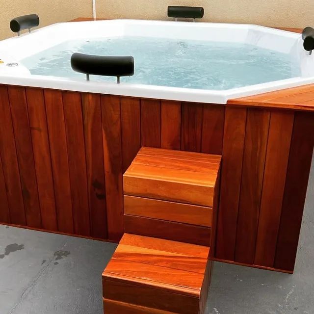 Spa 8 lugares com Deck Madeira super completo (Jacuzzi, banheiras e ...
