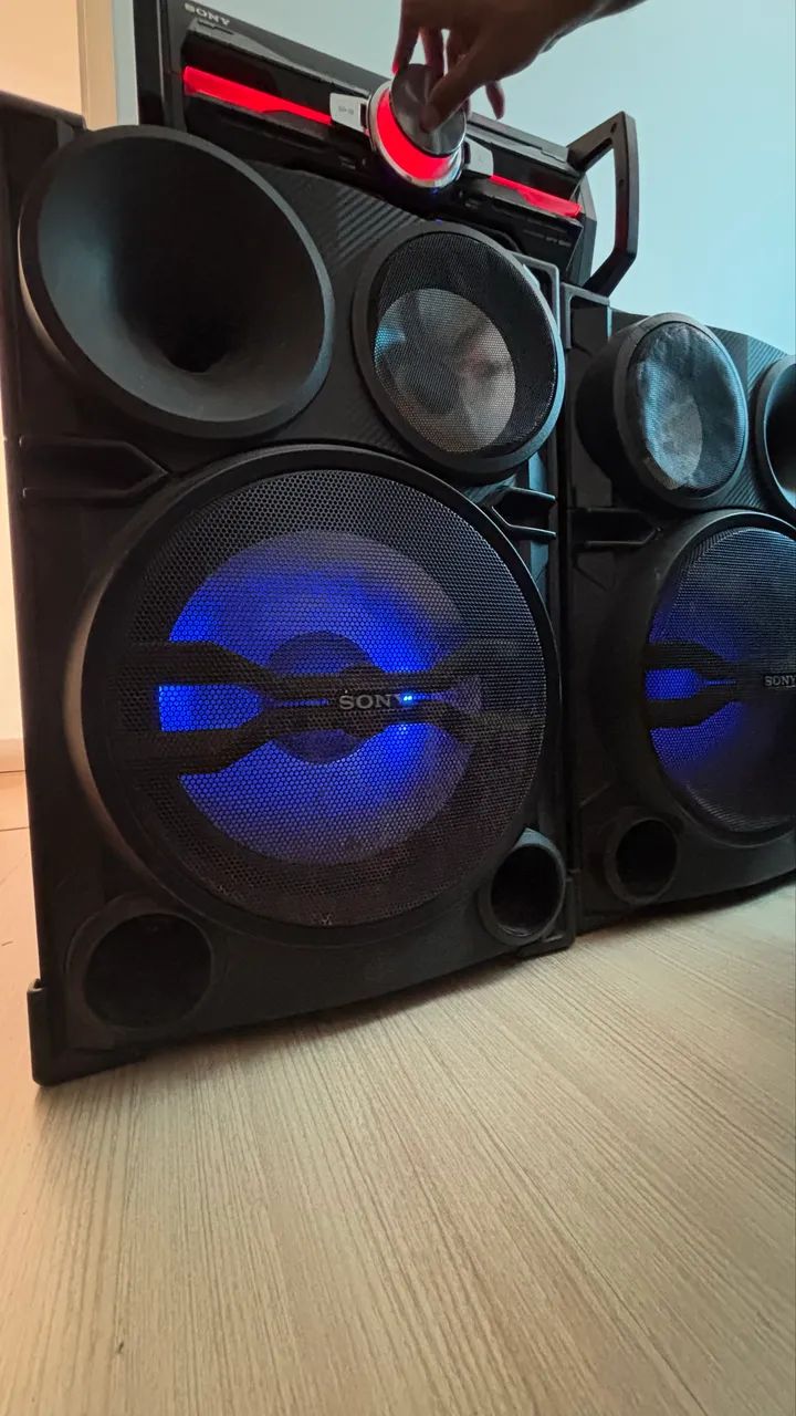 Som Sony Original - Modelo HCD-SH2000 + 2 Caixas de Grave Potentes ...