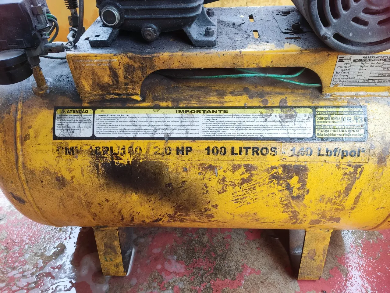 "compressor de ar de 100 litros" no Brasil