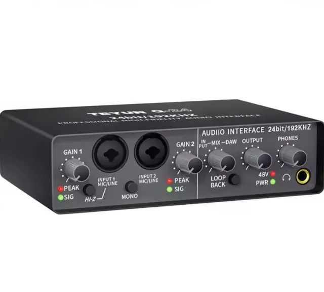 Placa AUDIo Oficial Áudio Interface Gravação Mic Condenser Phanton ...