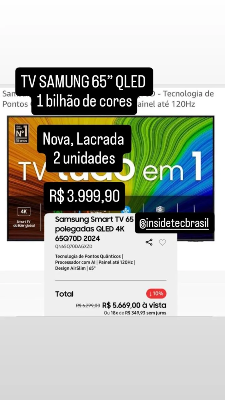 "tv de 65 polegadas" - TVs no Brasil