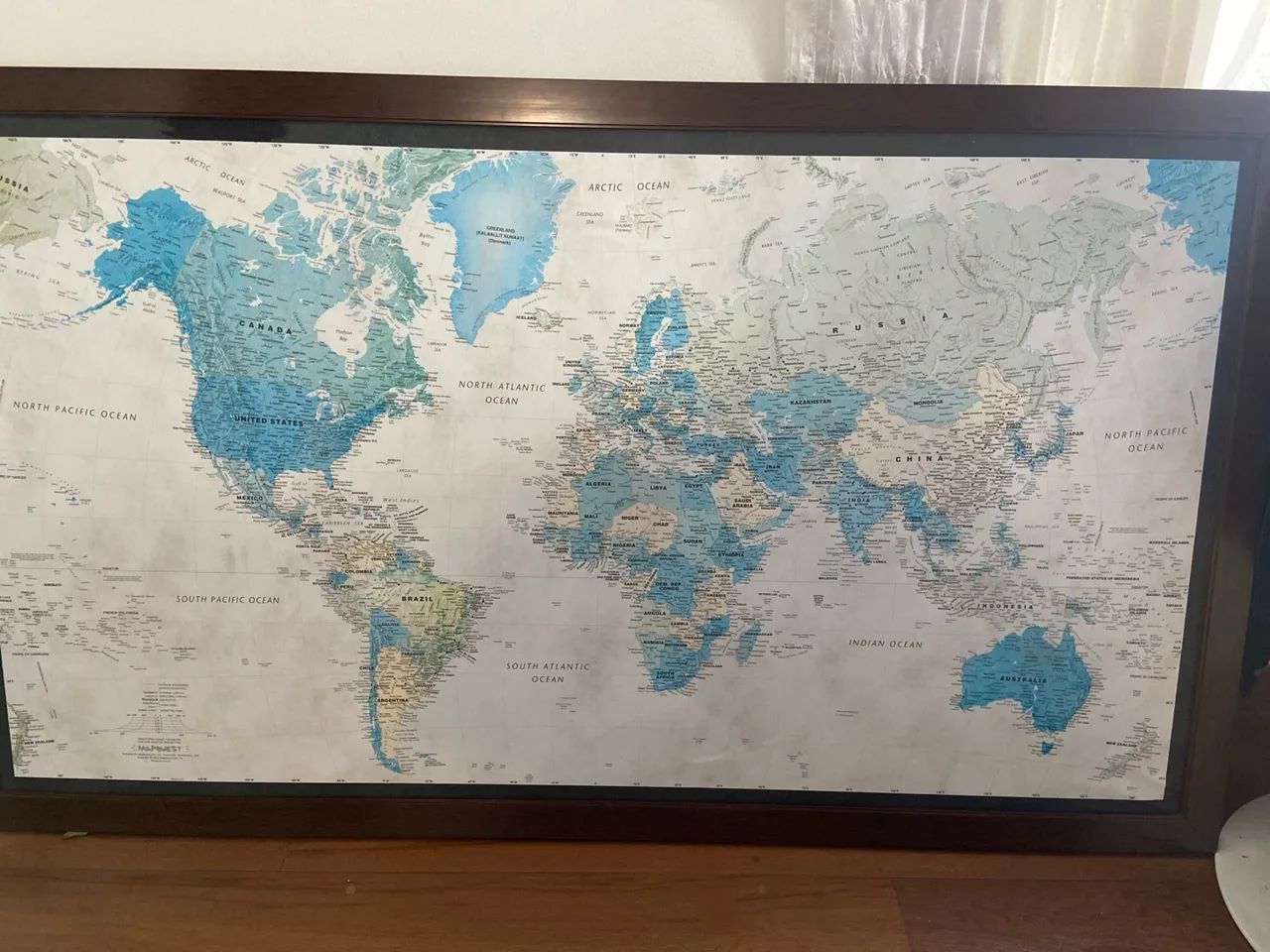 Mapa Mundi para marcar países visitados com pins - Decorações Para Casa ...