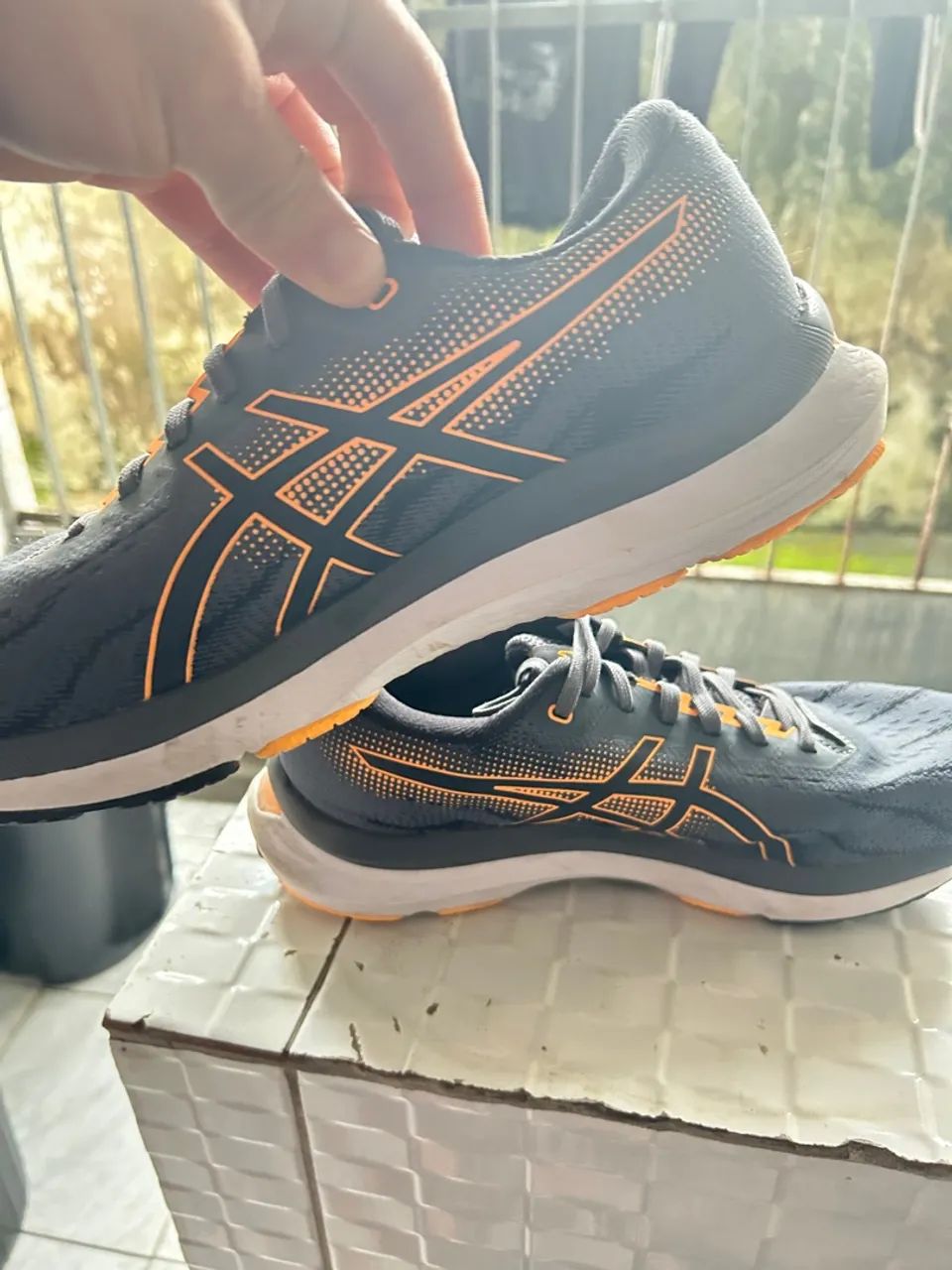 Tênis Asics Gel-Pulse 13 - Azul com Detalhes Laranja - Academia e ...