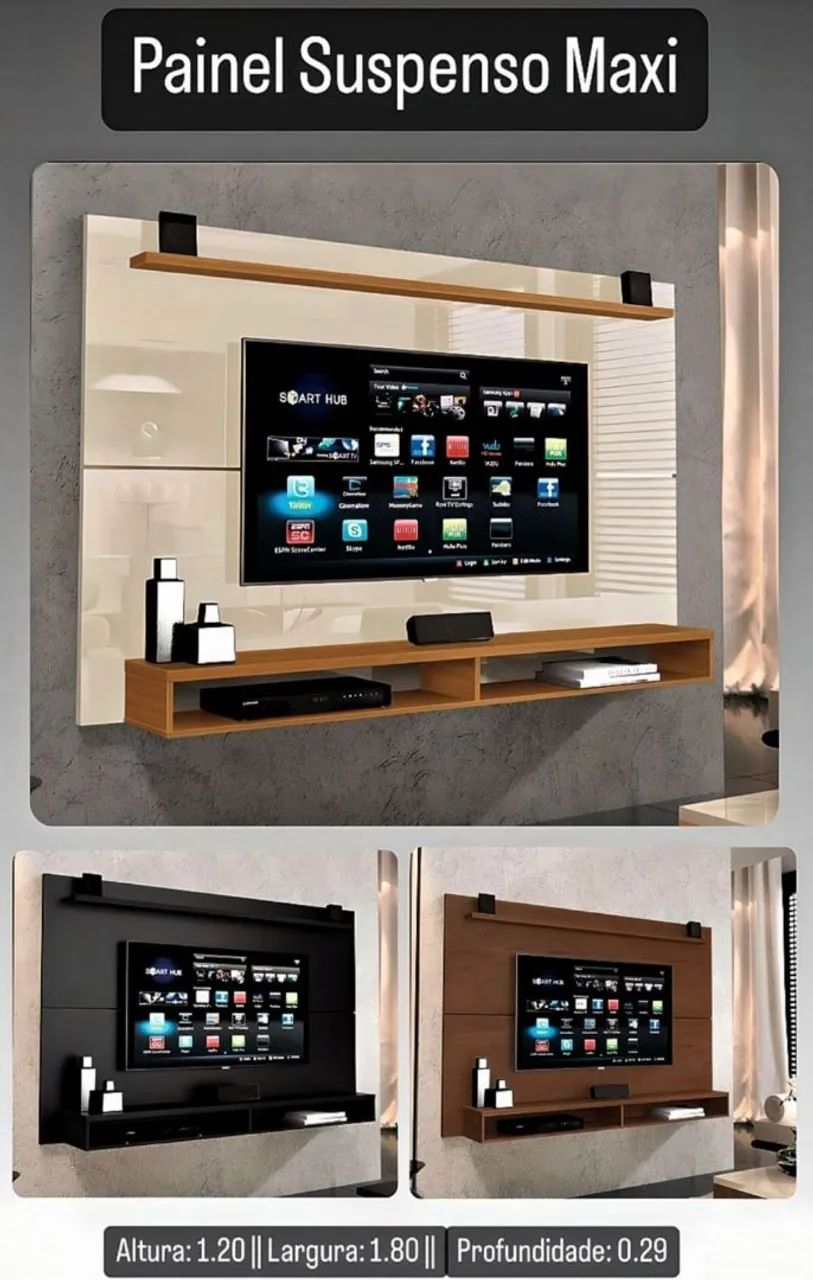 Painel Suspenso para TV ate 65 polegadas- Novo - Racks e Painéis - Setor Pedro Ludovico, Goiânia ...