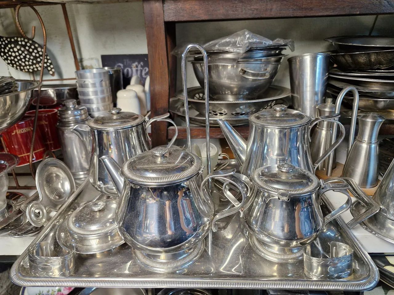Conjunto de Chá em Prata Antigo - Antiguidades - Gonzaga, Santos ...
