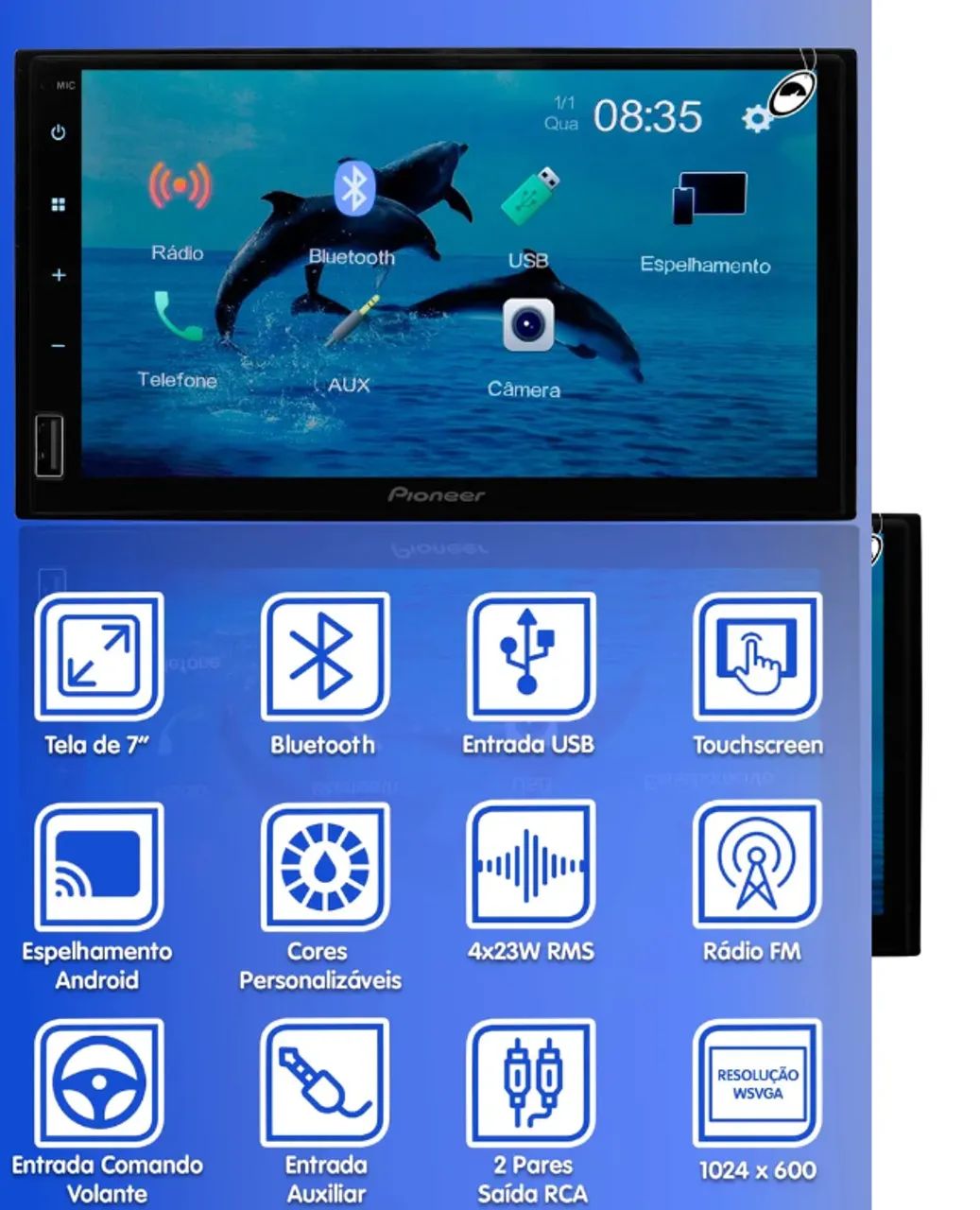 Multimídia Pioneer Dmh-145br Bluetooth Usb - Peças para carros, vans e ...