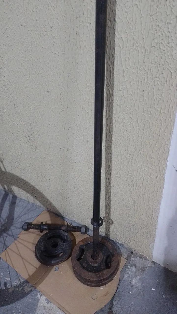 Barra+ Halter +16kg de anilha - Academia e Exercícios - Vila Peri ...