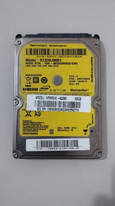 HD Samsung Momentus 320 GB SATA Notebook/Desktop/Ps3/Ps4/Xbox