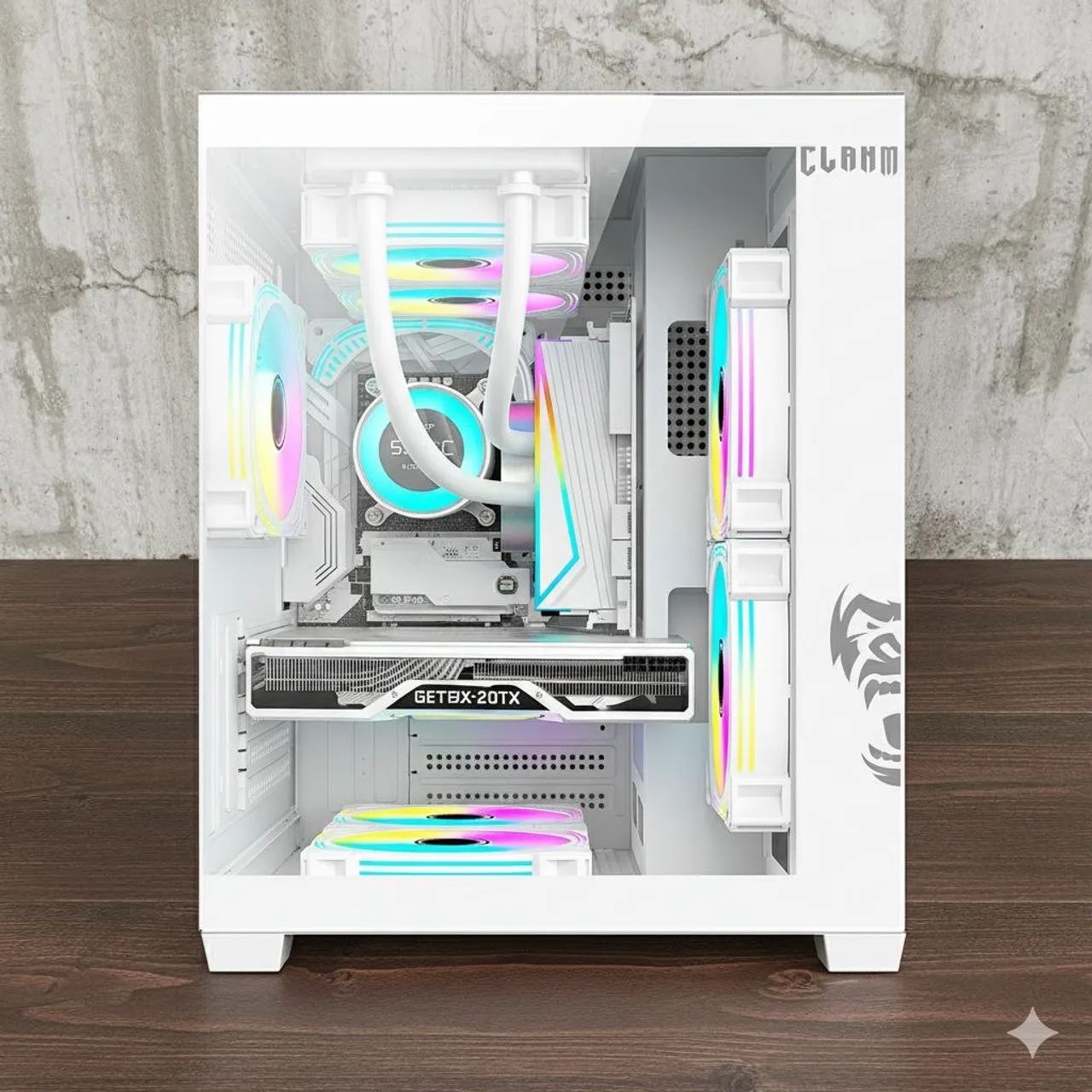 Gabinete Gamer Grodd Snow - Com 5 Fans Rgb - Vidro Temperado - Peças de ...