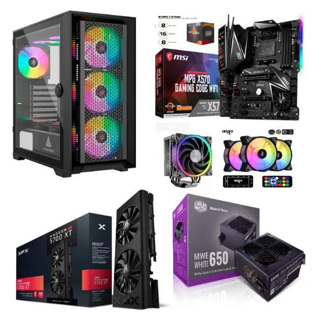 Cpu Gamer Ryzen 7 5700G com 16Gb de Ram DDR4 + Rx 5700 XT 08Gb Gddr6 na ...