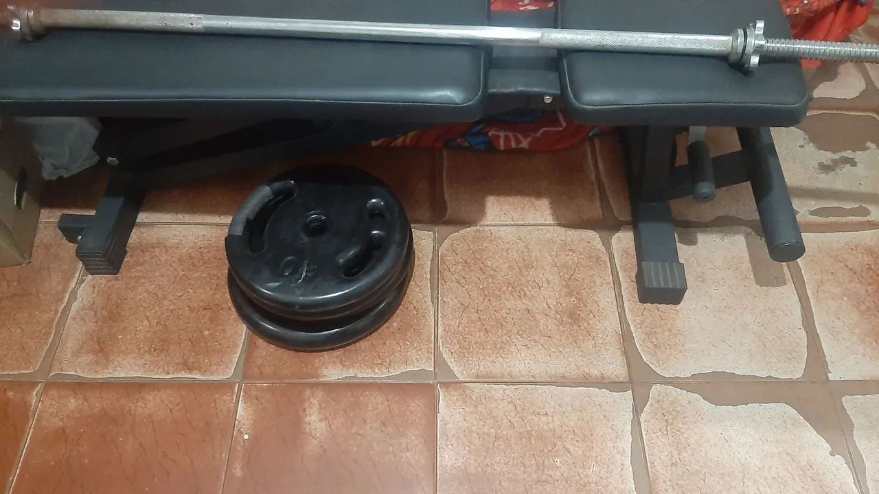 Banco de academia+barra +anilhas - Academia e Exercícios - Parque ...