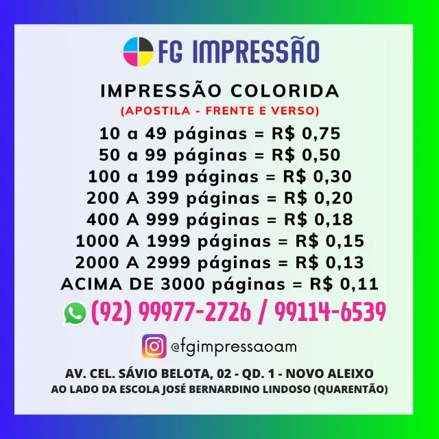 "impressao colorida" no Brasil