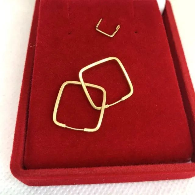 Brinco argola quadrada ouro 18k au750 1.5cm x1.5cm - Acessórios - Vila Nova Caledônia, São Paulo ...