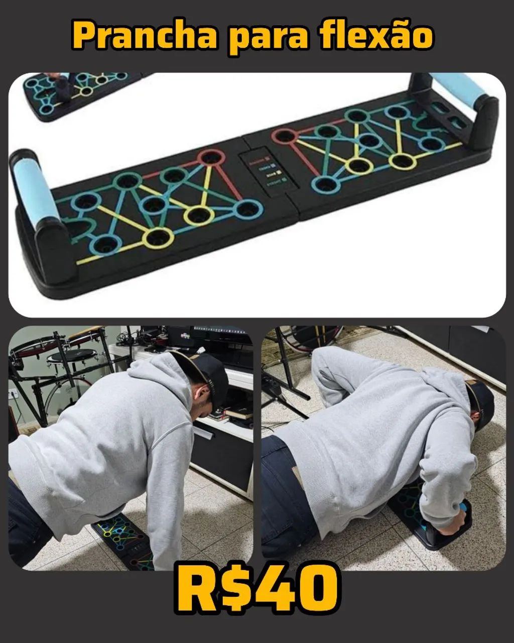 Prancha para flexão com posições variadas - Academia e Exercícios ...
